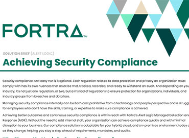 Achieving Security Compliance | Alert Logic Solution Brief