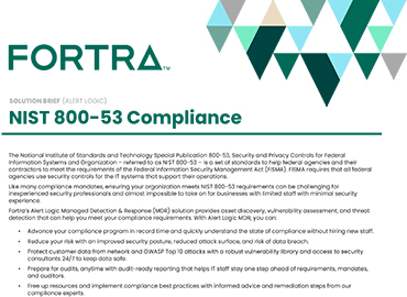 NIST 800-53 Compliance Overview | Alert Logic